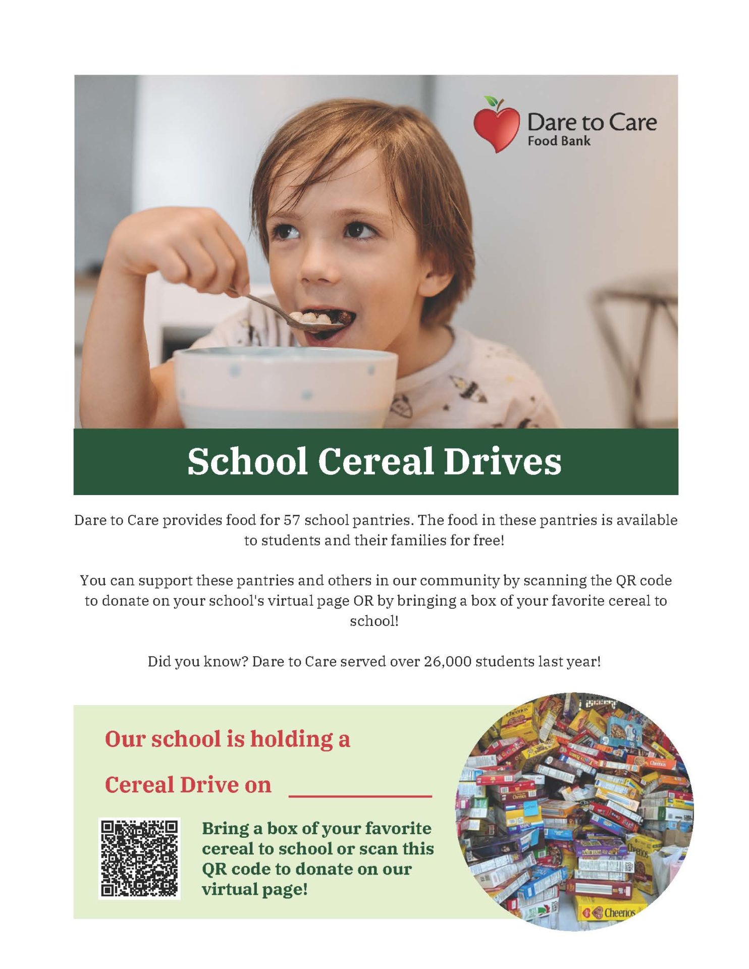 School Cereal Drives | Dare to Care